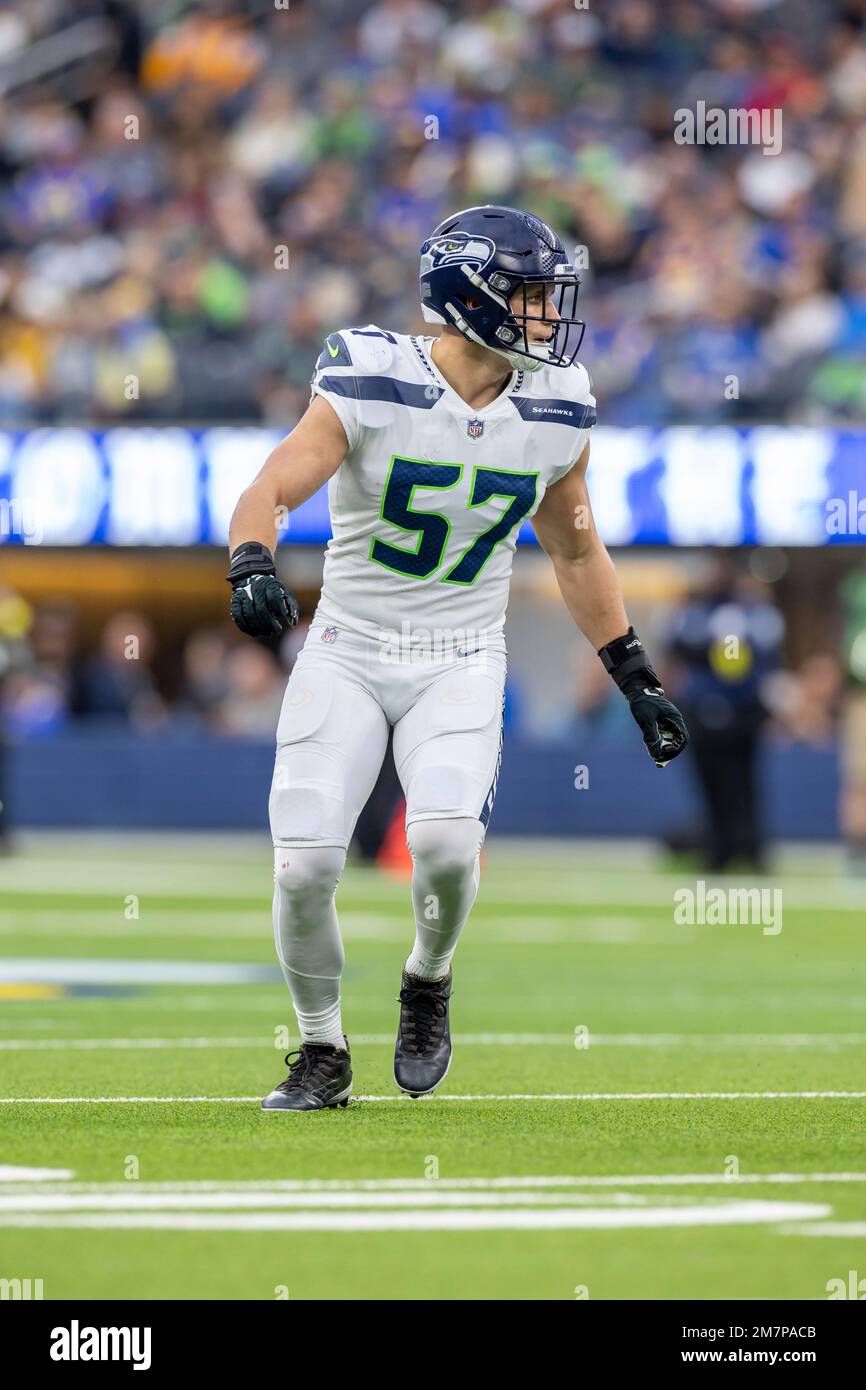 Seattle Seahawks linebacker Cody Barton (57) against the Los Angeles ...