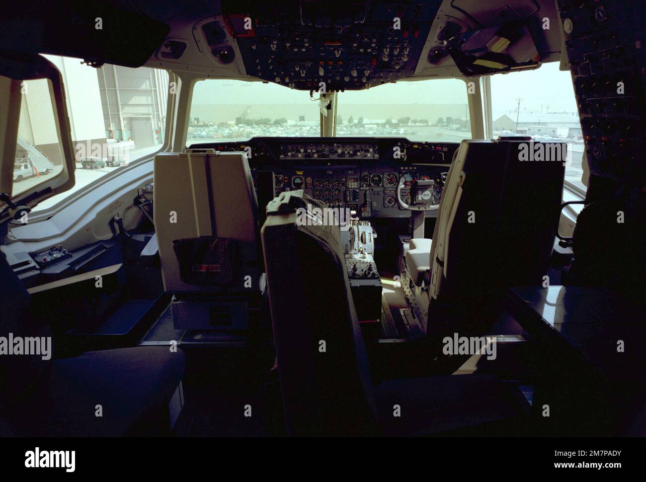 AN interior view of the cockpit of a KC-10A Extender aircraft. Country ...