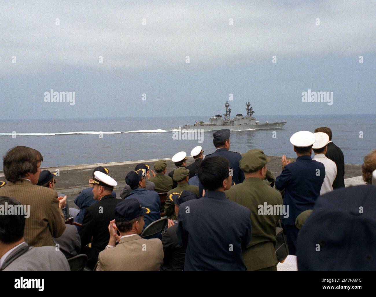 Vice Premier Gen Biao of China and his delegation watch an air and sea ...