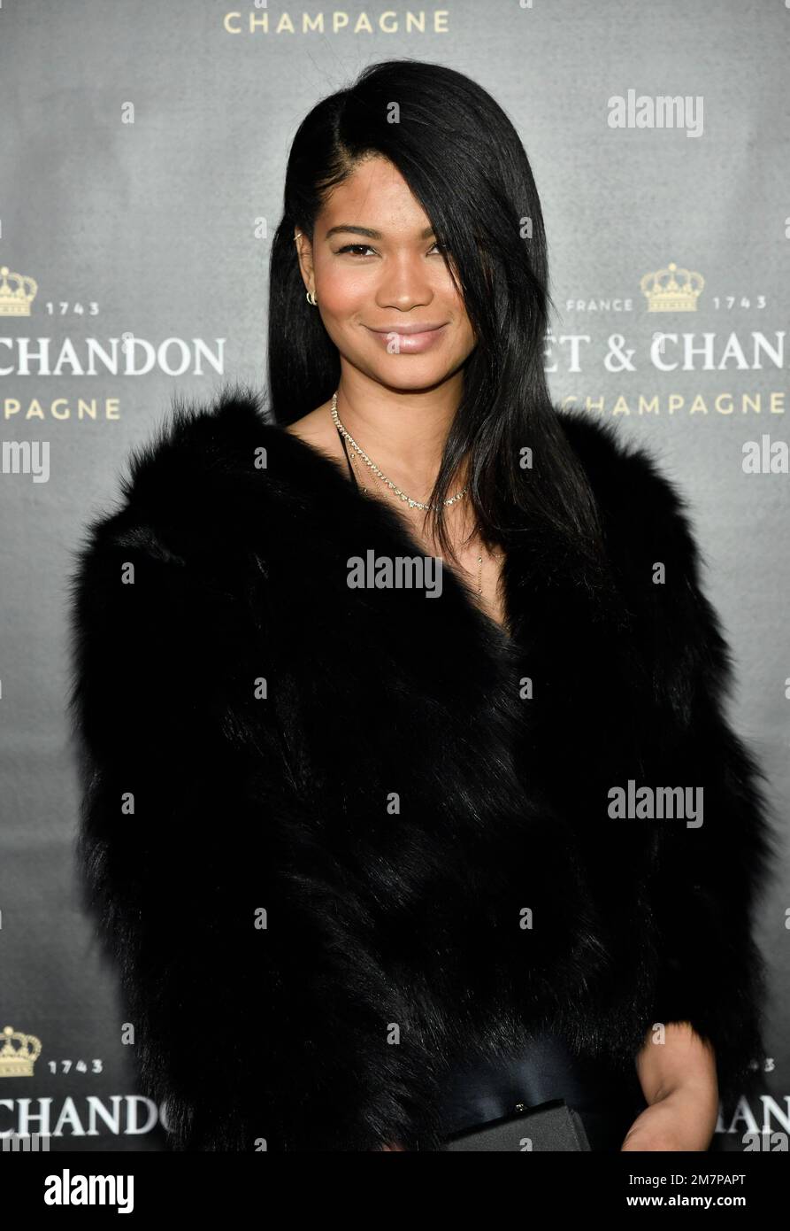 Chanel Iman attends the Moet & Chandon holiday season celebration at ...