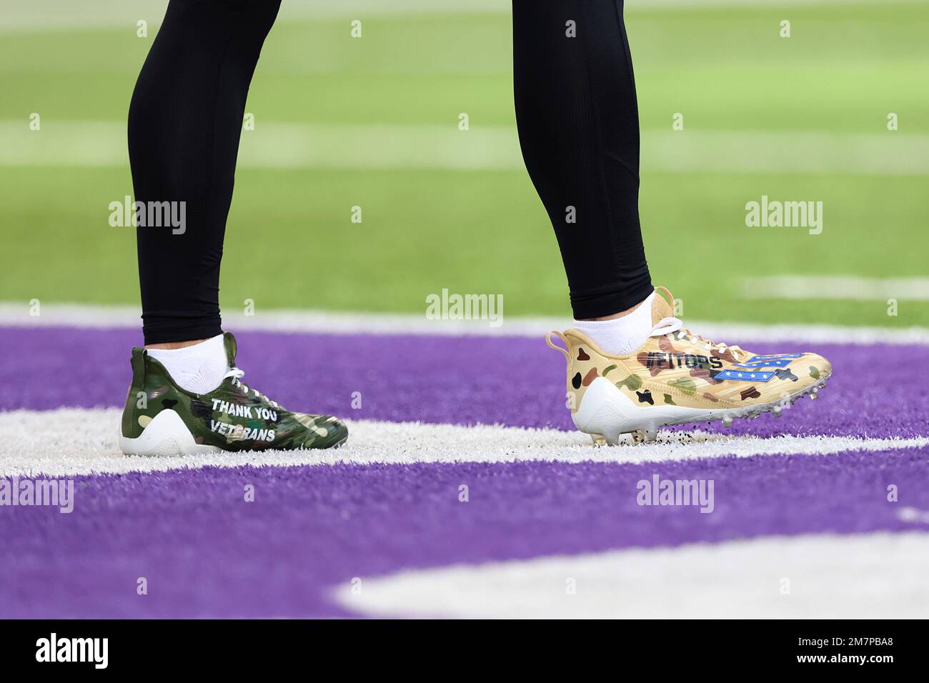 The cleats of New York Jets wide receiver Braxton Berrios are shown ...