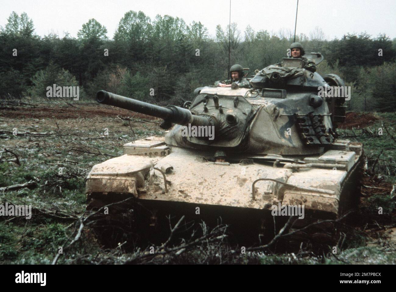 Front view of an M-60A1 tank. The tank is being operated by Marine ...
