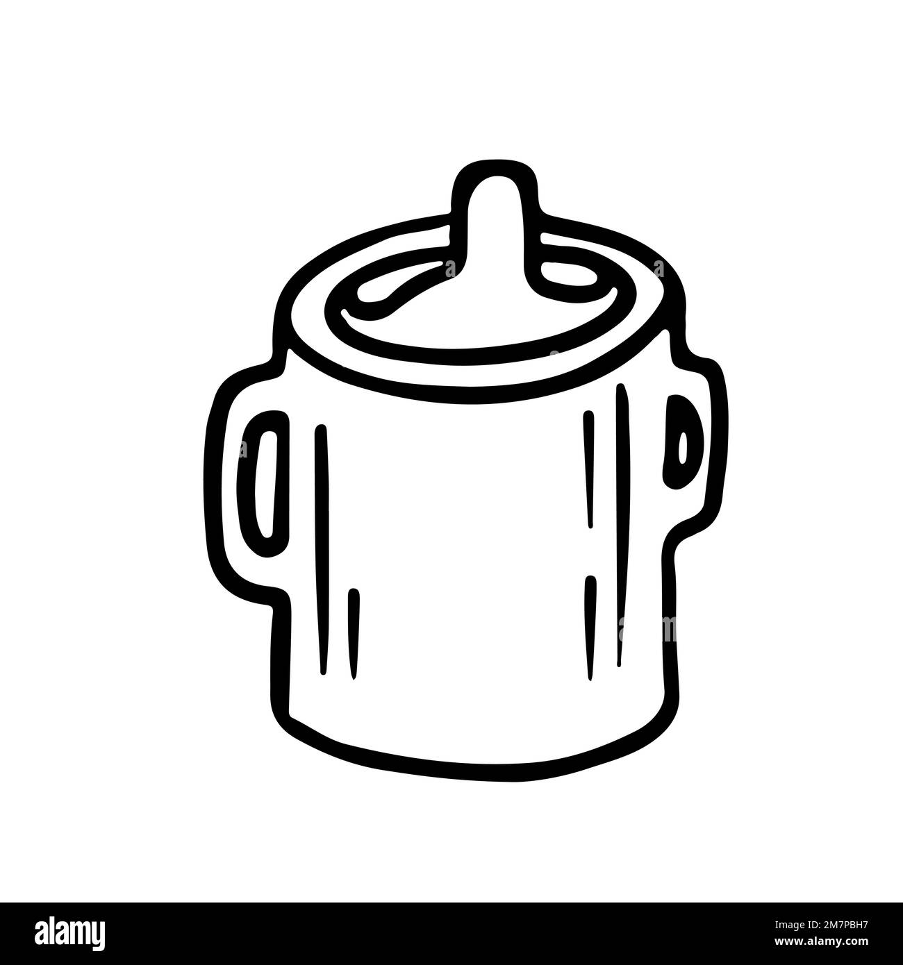 Baby drink bottle doodle illustration in vector. Hand drawn icon Stock ...