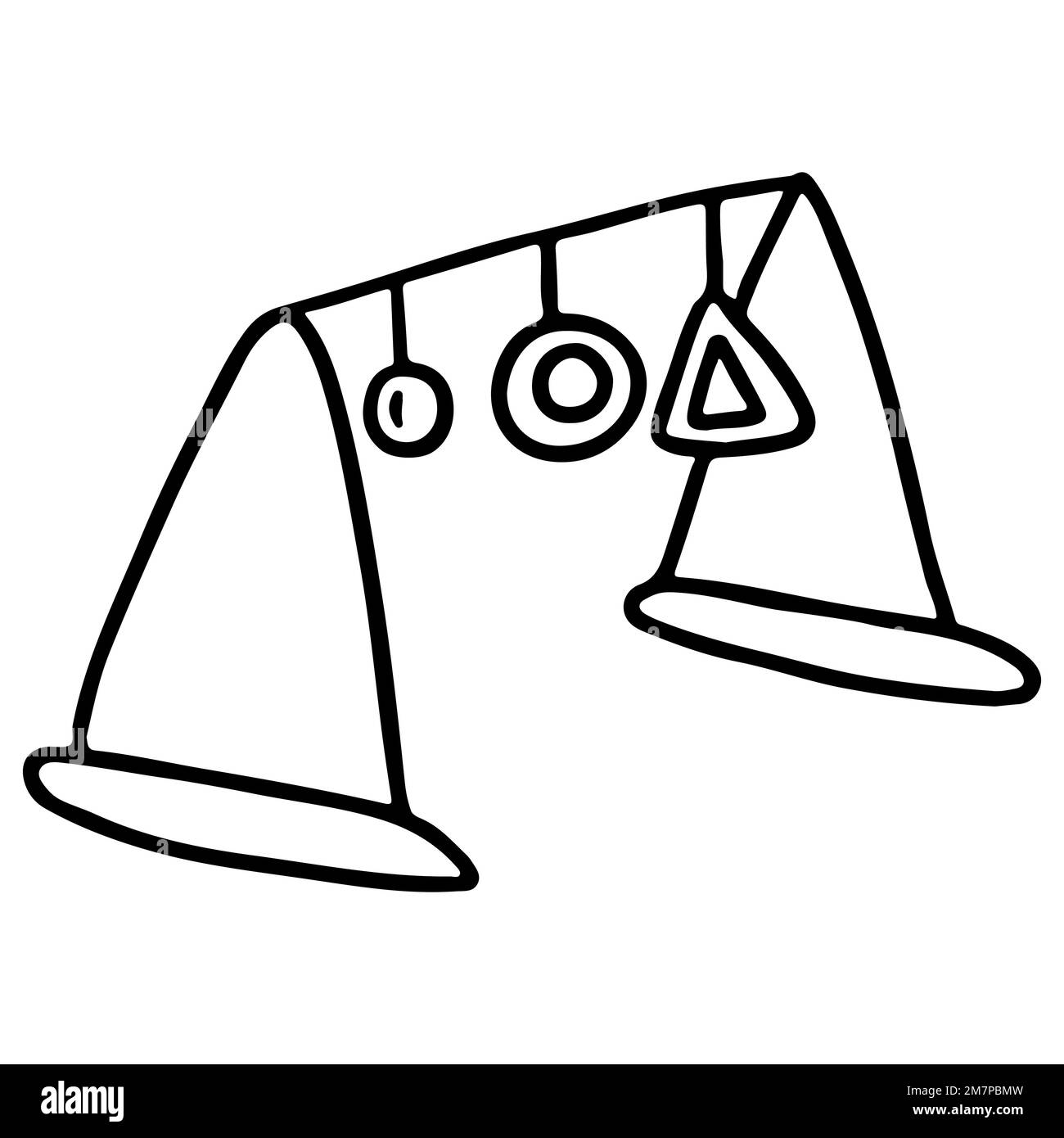 Hand drawn hanging toy for newborn isolated on white background. Vector ...