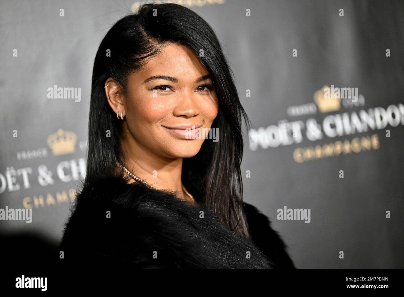 Chanel Iman attends the Moet & Chandon holiday season celebration at ...
