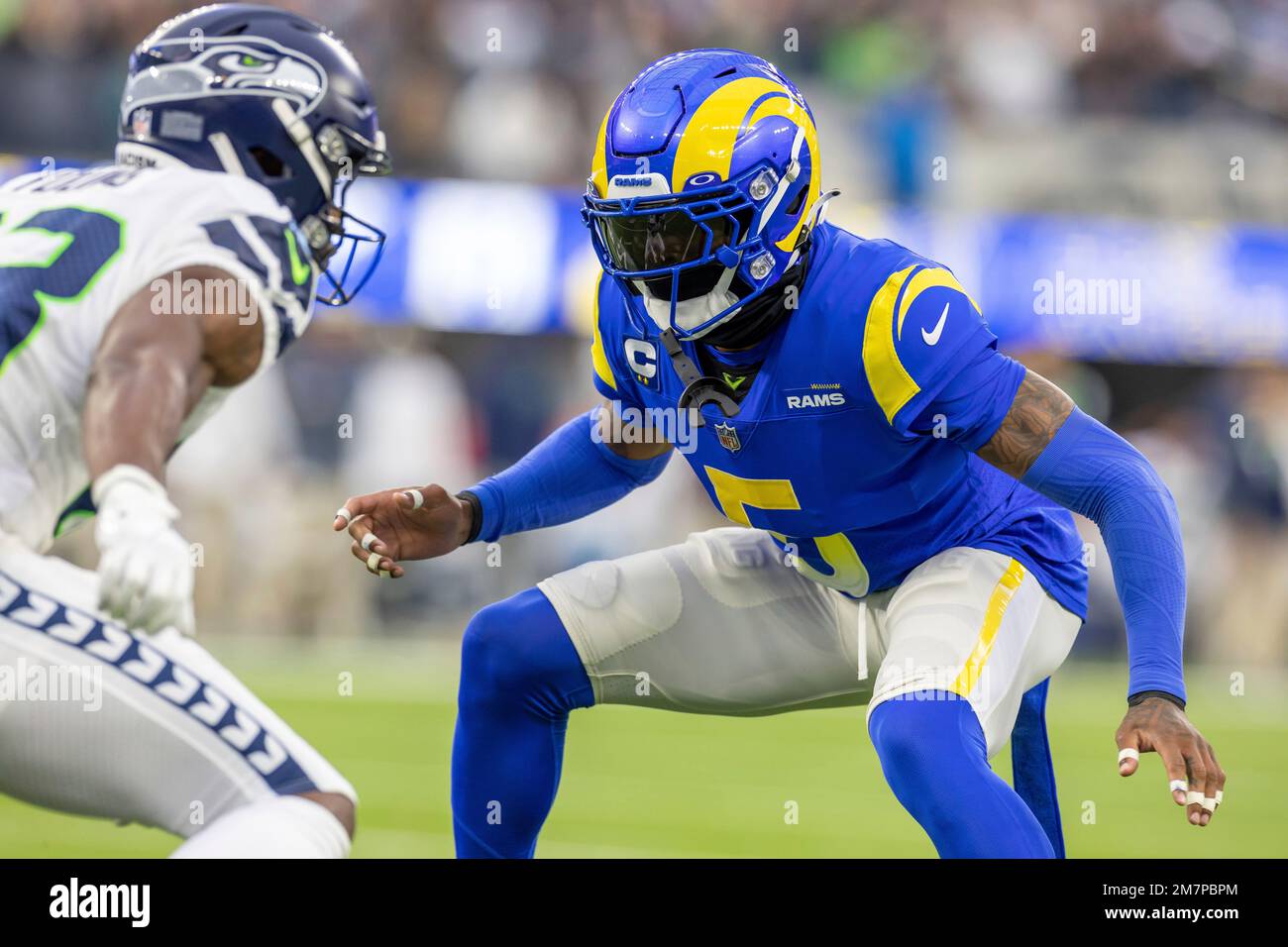 Los Angeles Rams defensive back Jalen Ramsey (5) in coverage against ...