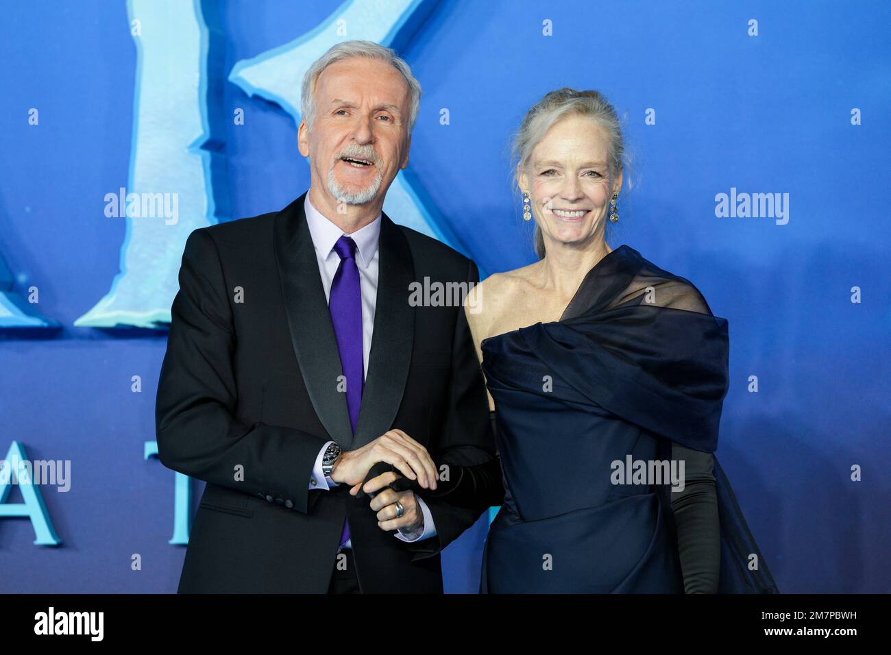 Director James Cameron, left, and Suzy Amis Cameron pose for ...