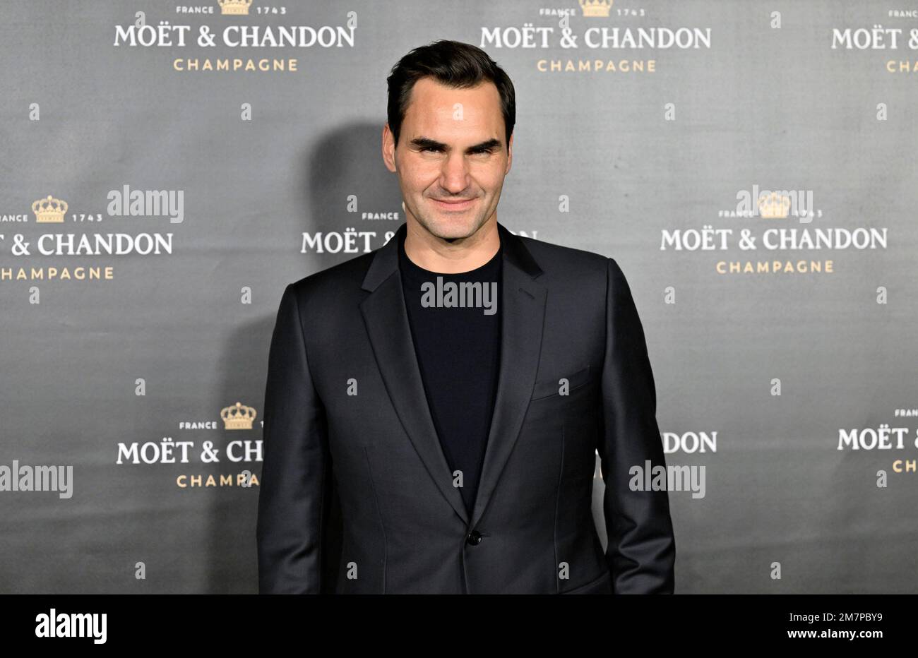 Roger Federer attends the Moet & Chandon holiday season celebration at ...