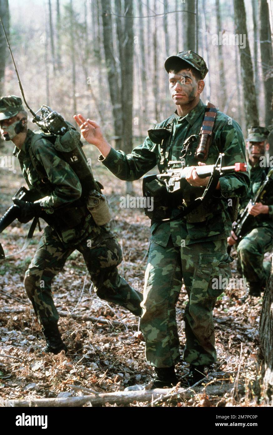 Radioman PFC J. Krippendorf and his squad leader, CPL C. Candelario ...