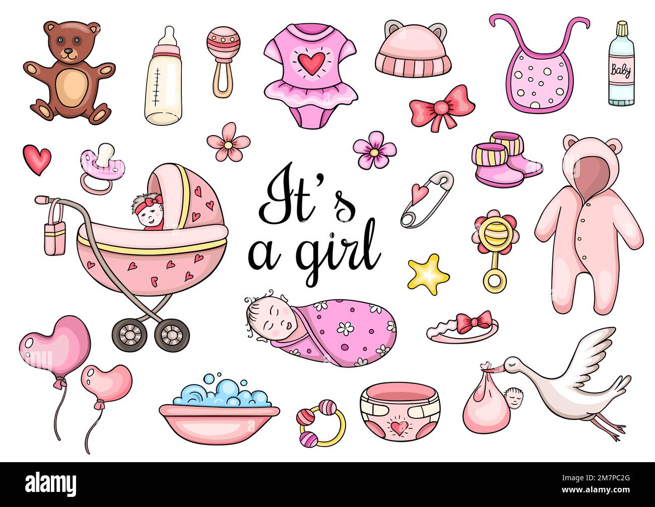 Baby elements hand drawn Cut Out Stock Images & Pictures - Alamy