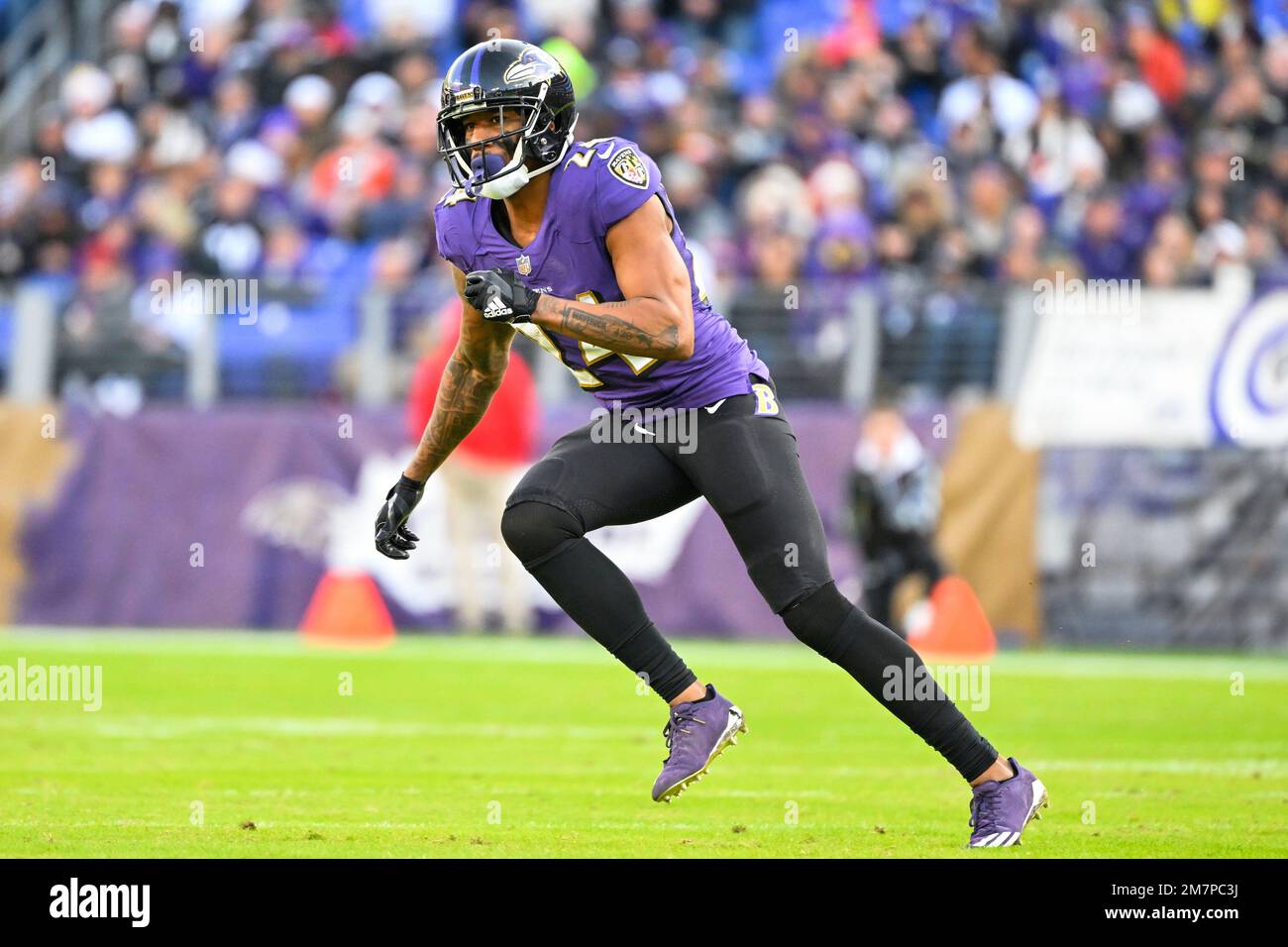 Baltimore Ravens cornerback Marcus Peters (24) in action during the ...