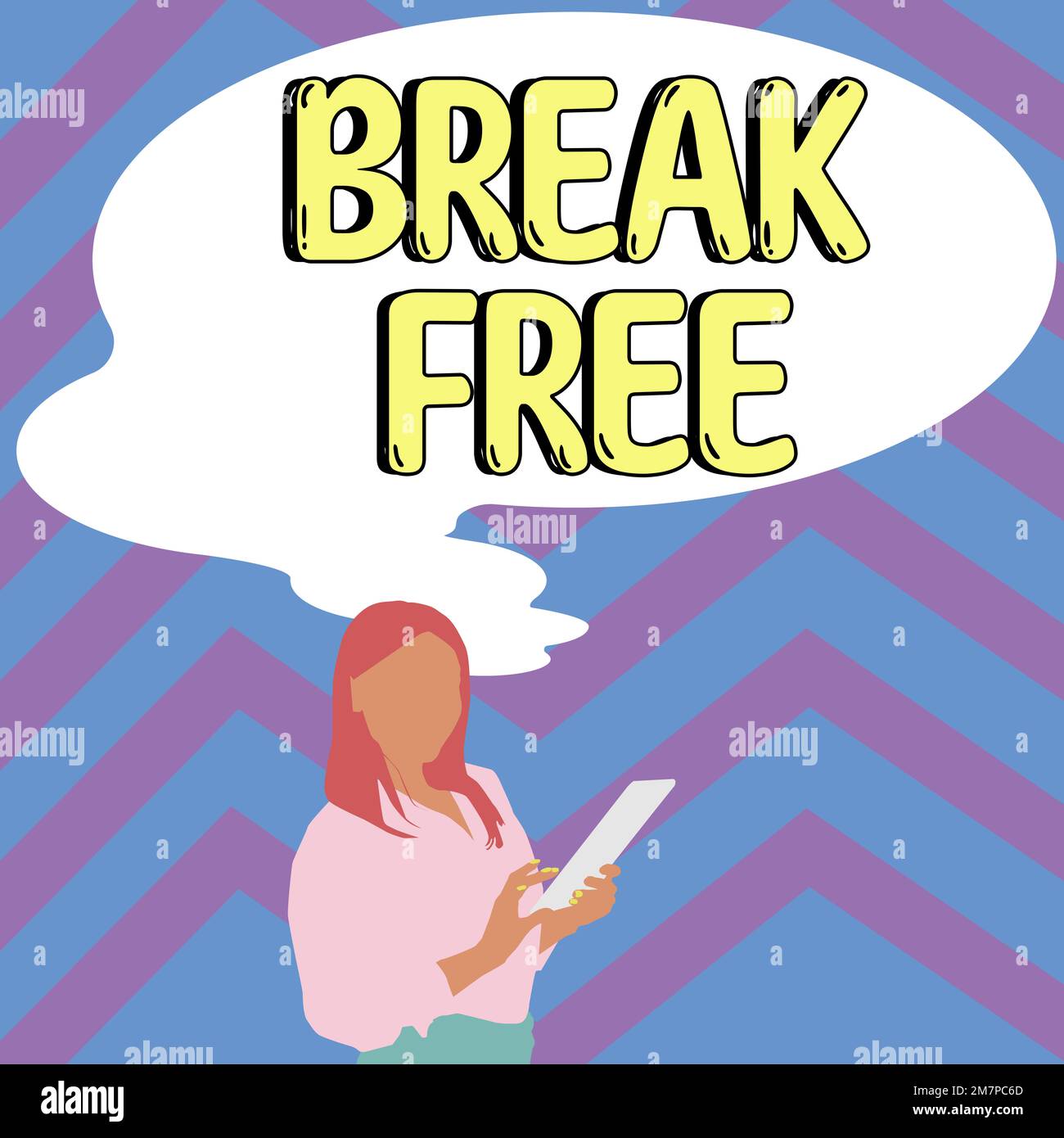 Handwriting text Break Free. Word for another way of saying salvation ...