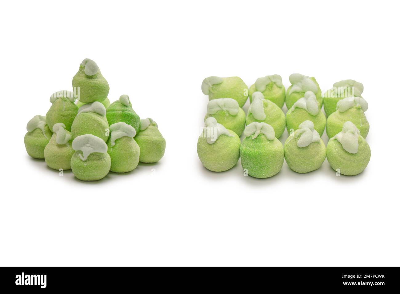 Green marshmallow candy isolated on a white background Stock Photo - Alamy