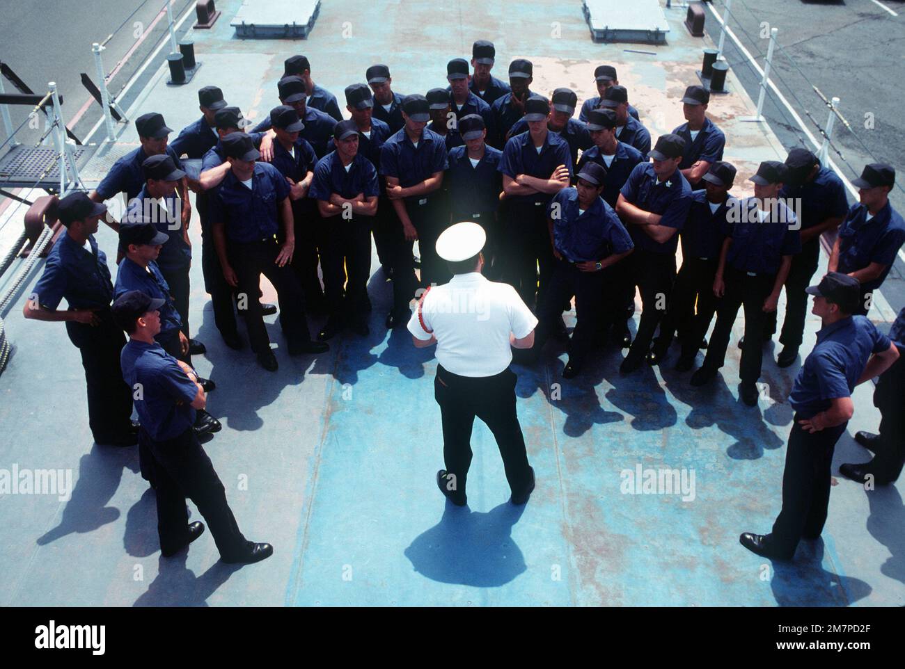 Recruits undergo basic training aboard the training destroyer escort ...
