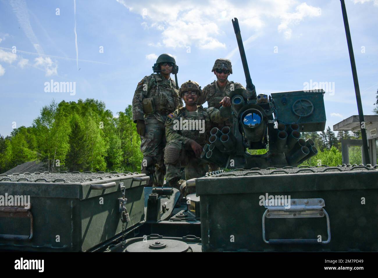 U.S. Soldiers assigned to 4th Squadron, 2nd Cavalry Regiment conduct a ...