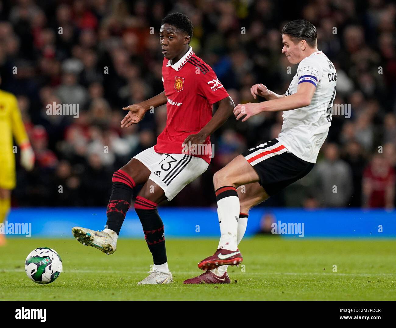 Manchester, England, 10th January 2023. Kobbie Mainoo of Manchester ...