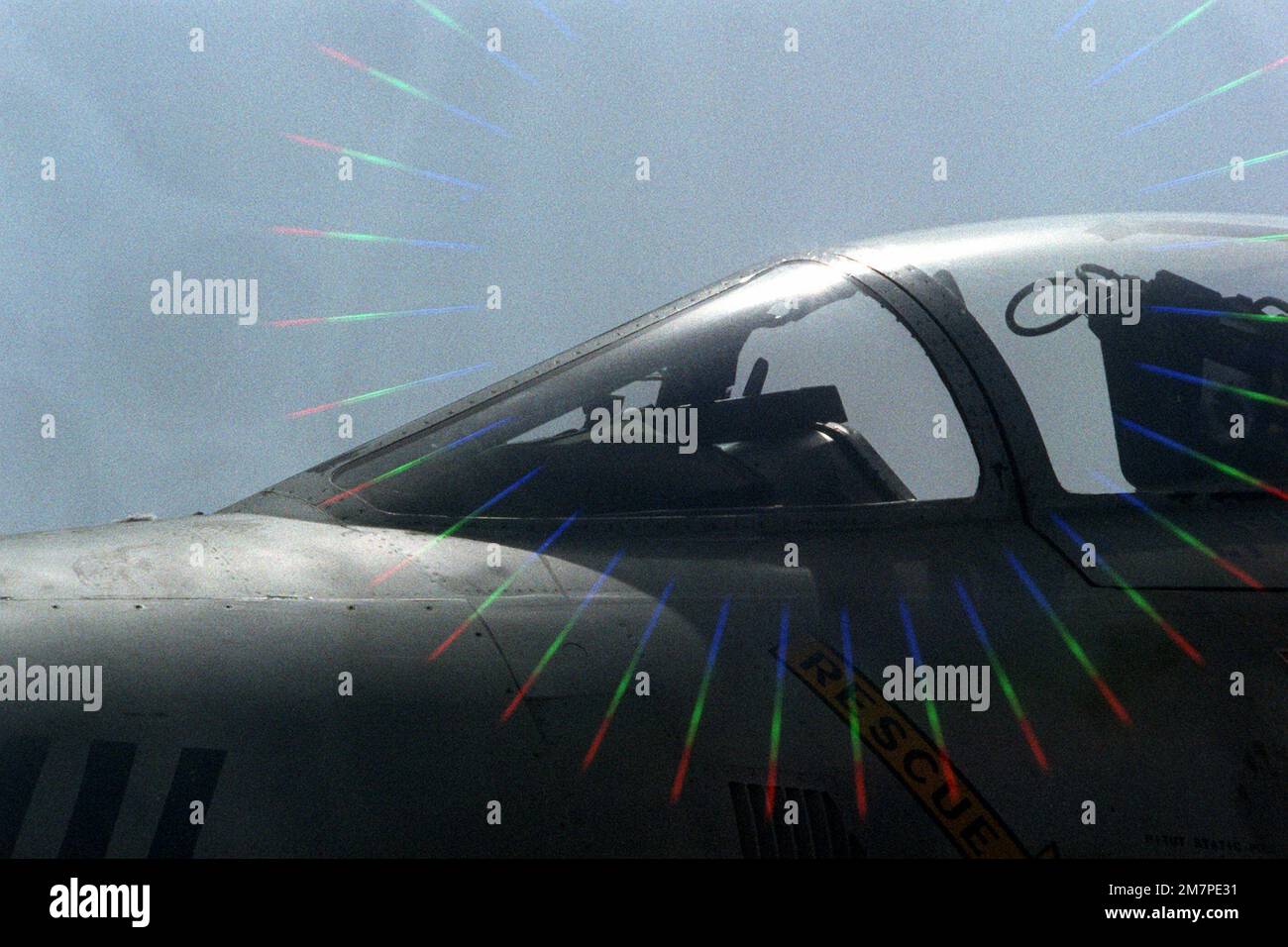 A left side view of the canopy of an F-14 Tomcat aircraft aboard the ...