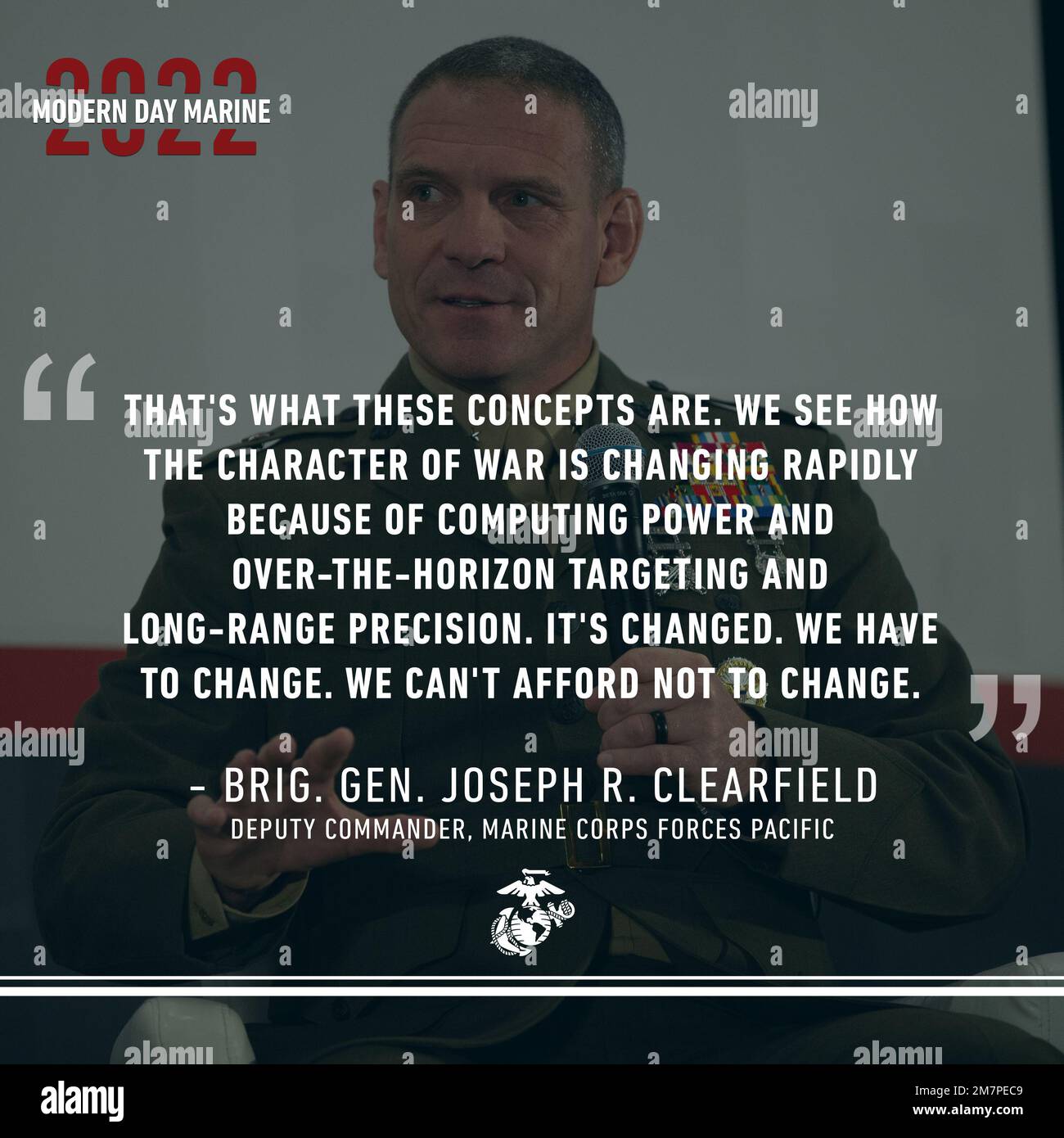 Brigadier General Joseph R. Clearfield, Deputy Commander, Marine Corps ...