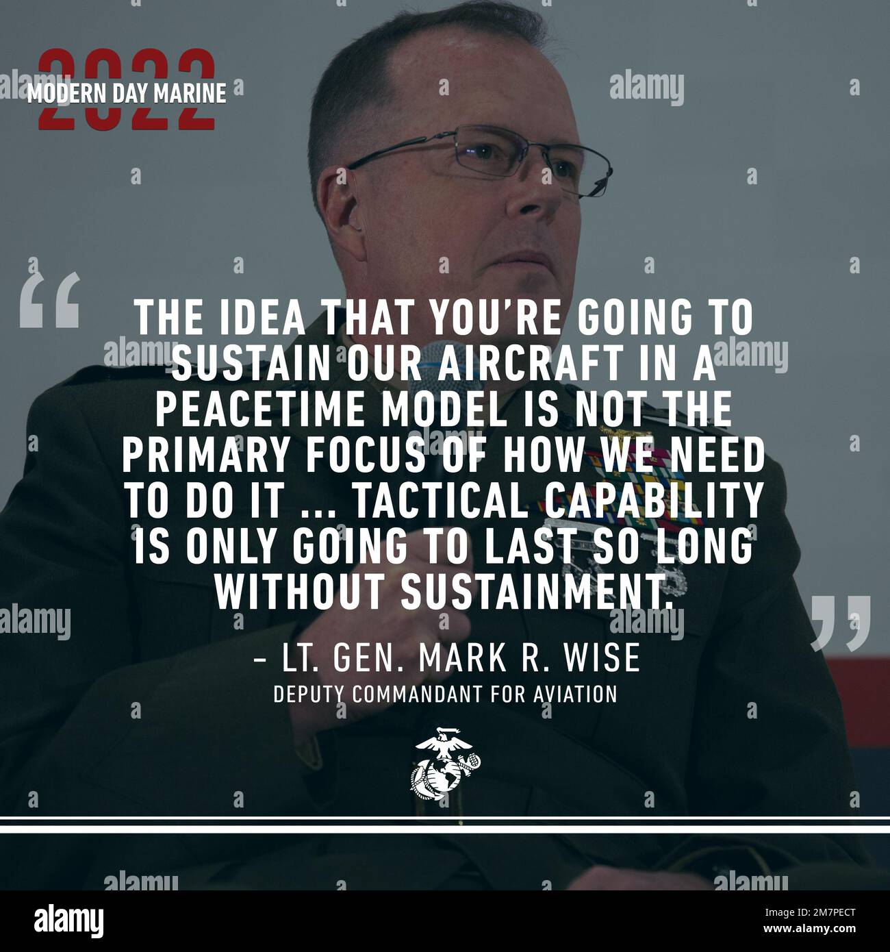 Lieutenant General Mark R. Wise, Deputy Commandant For Aviation, gives ...