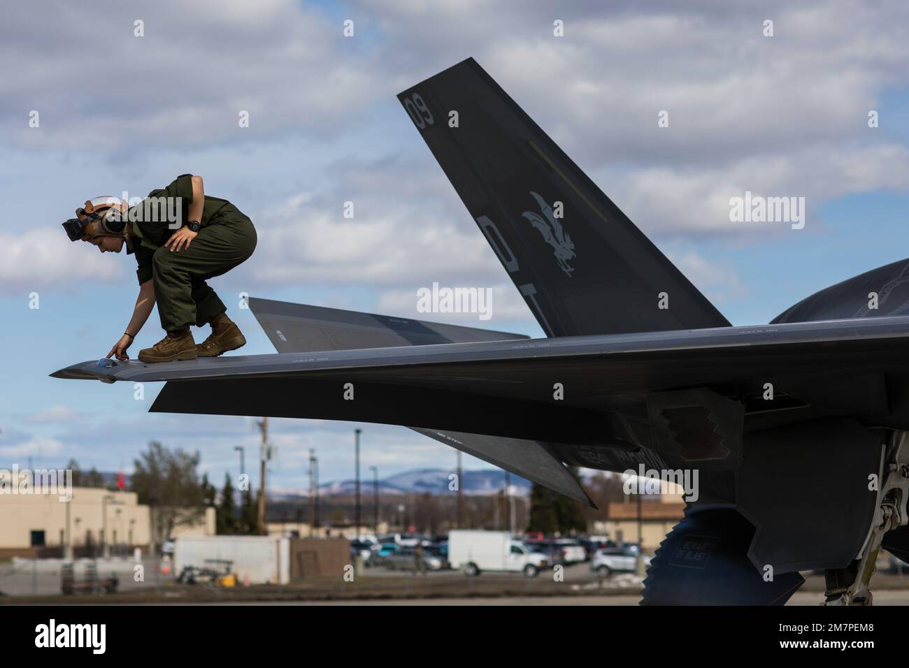 U.S. Marine Corps Lance Cpl. Kyla Mercer-Welch, a fixed wing aircraft ...