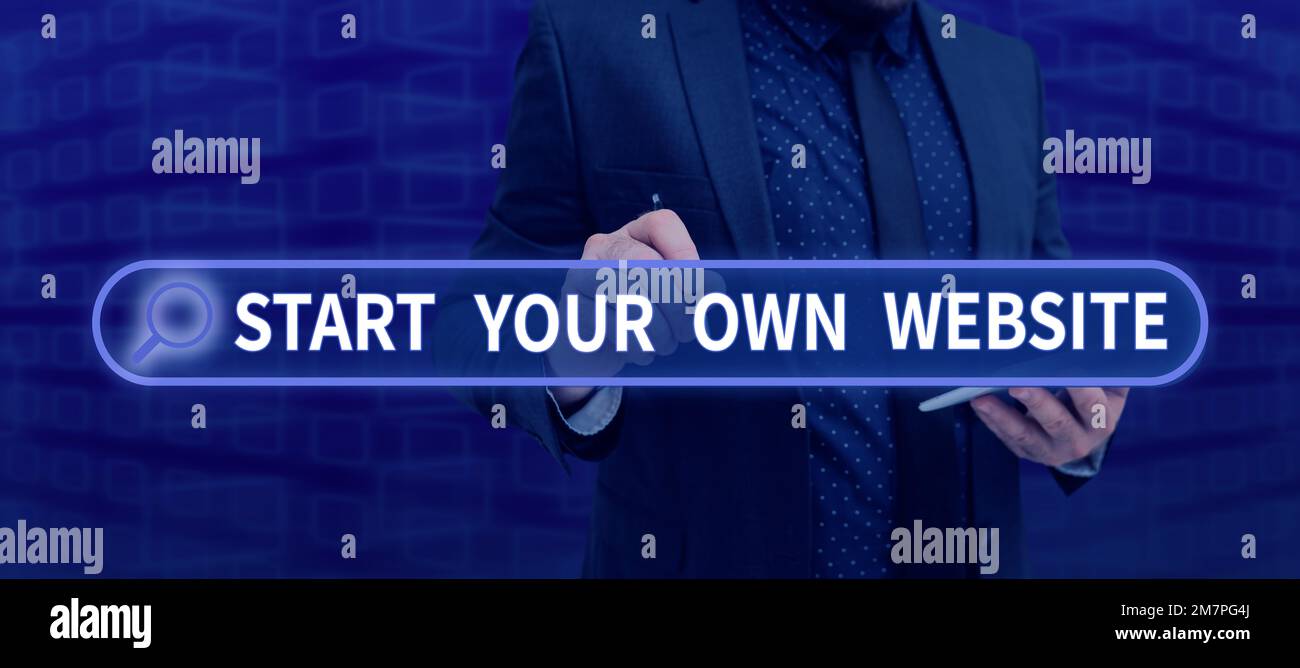 Writing displaying text Start Your Own Website. Word Written on serve ...