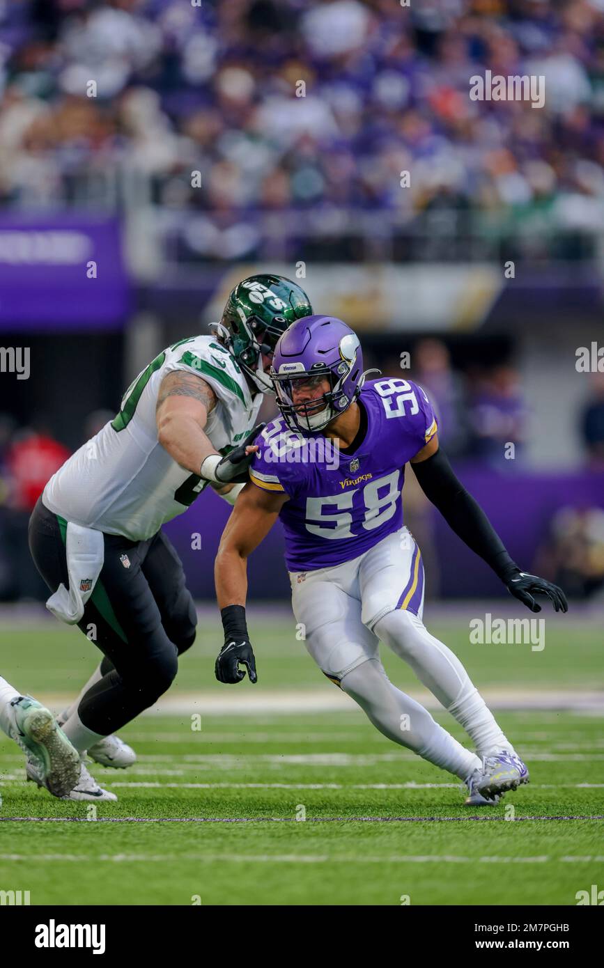 Minnesota Vikings linebacker Jordan Hicks (58) in action against the ...