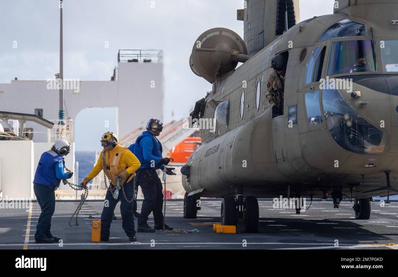 PACIFIC OCEAN (May 11, 2022) – U.S. Navy Sailors attach chock-and ...