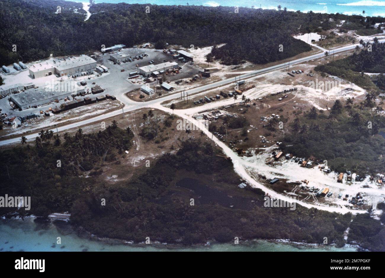 Aerial view of the living compound area. Base: Diego Garcia Country ...