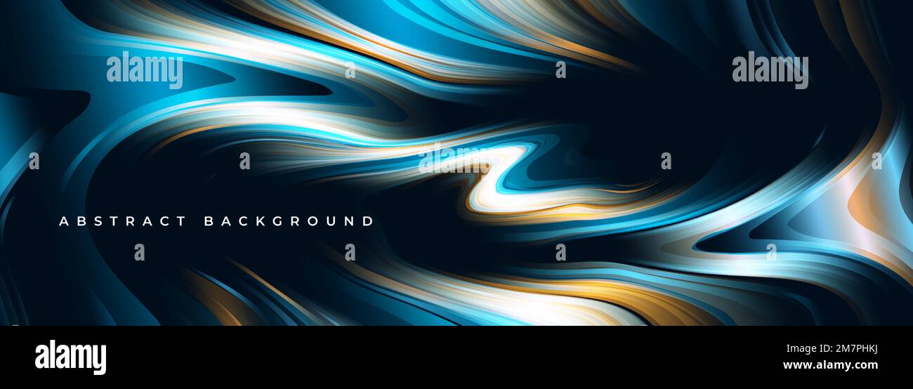 Liquid colorful wide abstract background with gradient fluid shapes ...