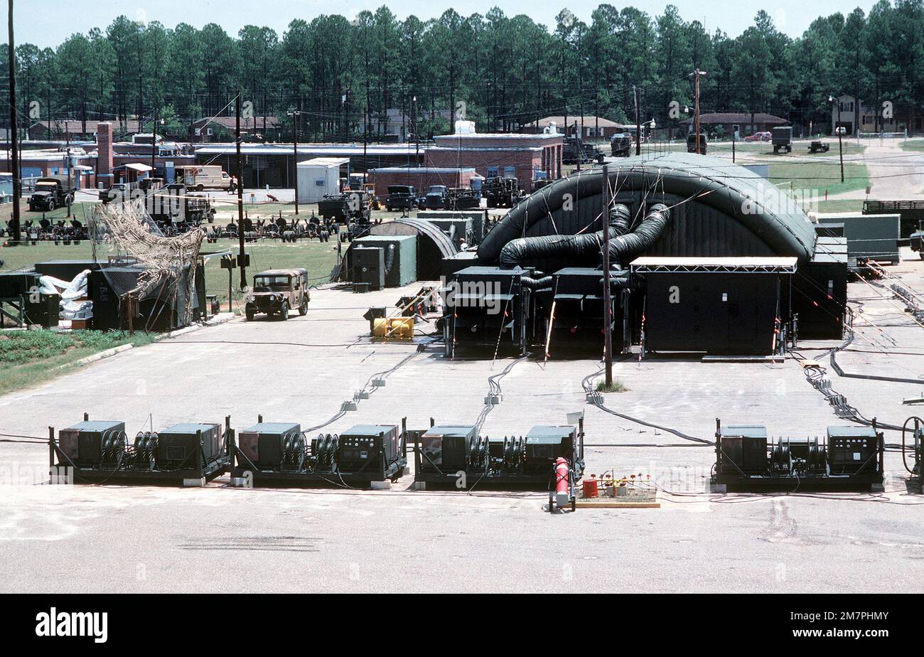 A ground view of a control and reporting center during a joint tactical ...