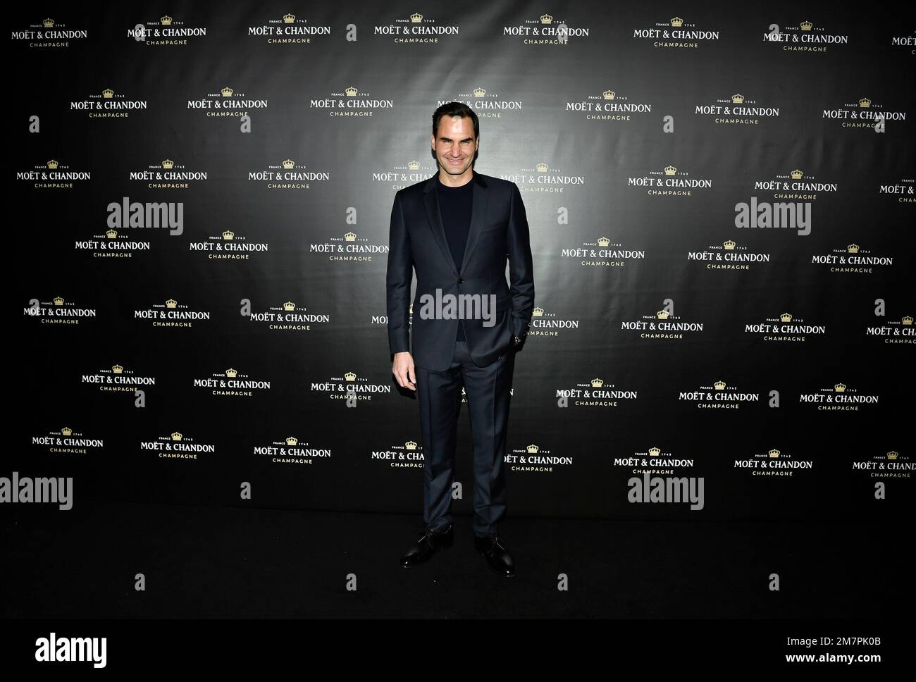 Roger Federer attends the Moet & Chandon holiday season celebration at ...