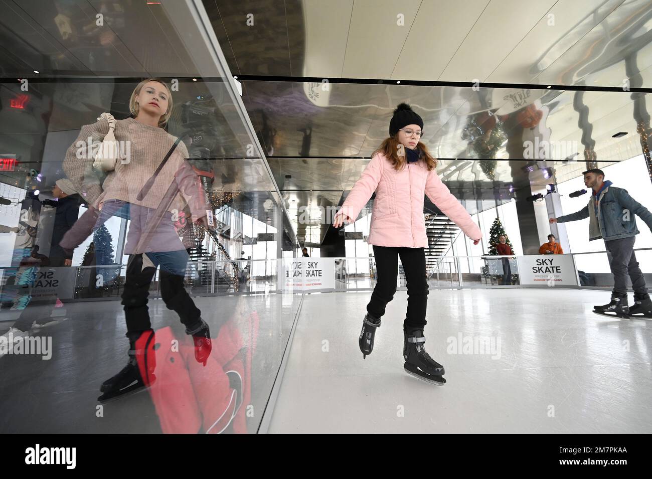 New York, USA. 10th Jan, 2023. A young girl skates at Sky Skate at The ...