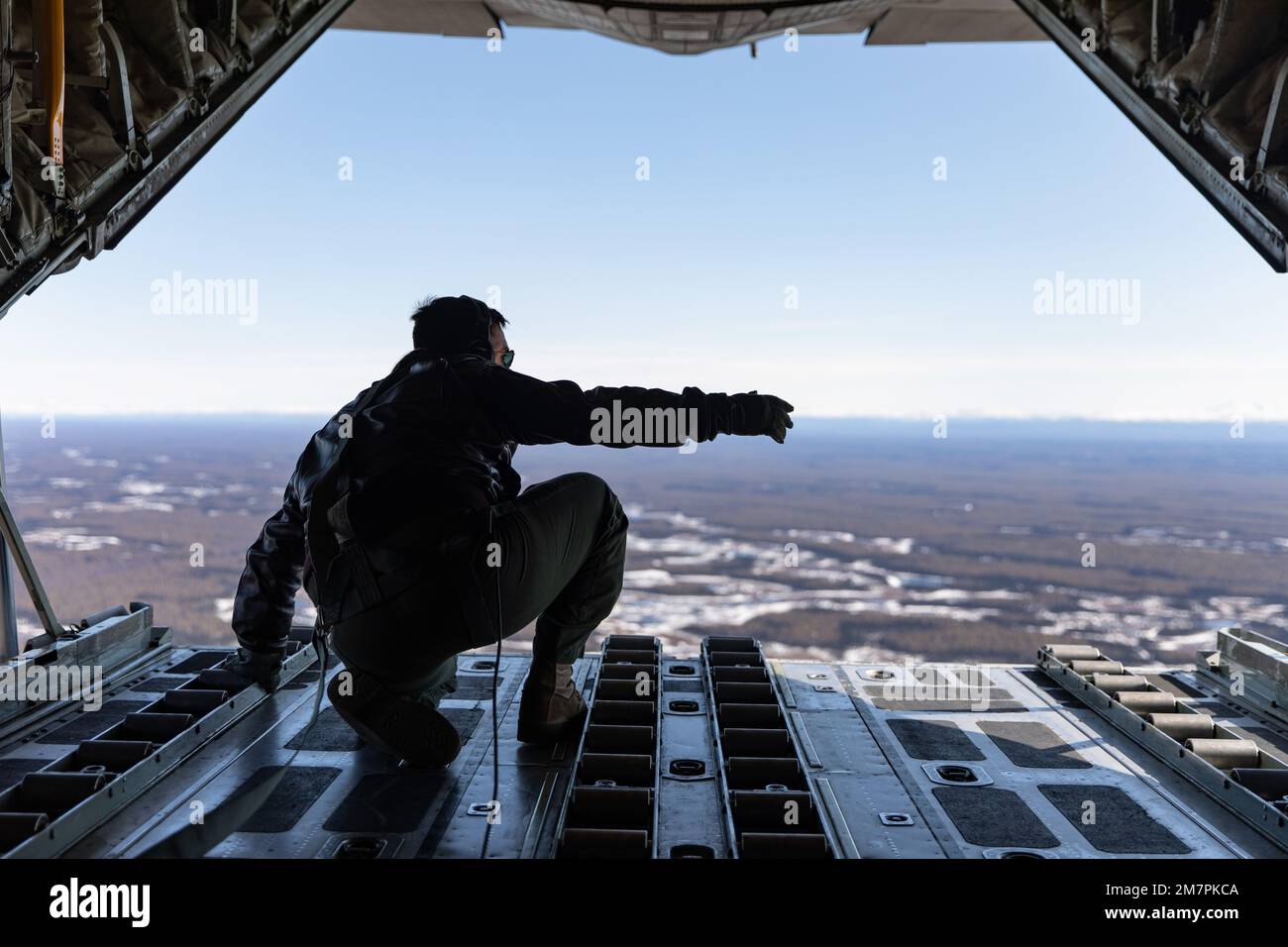 U.S. Marine Corps Cpl. Daniel Neilson, a loadmaster with Marine Aerial ...