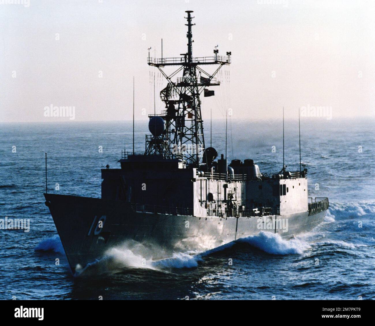 An starboard bow view of the Australian frigate ADELAIDE (F-01) as Todd ...