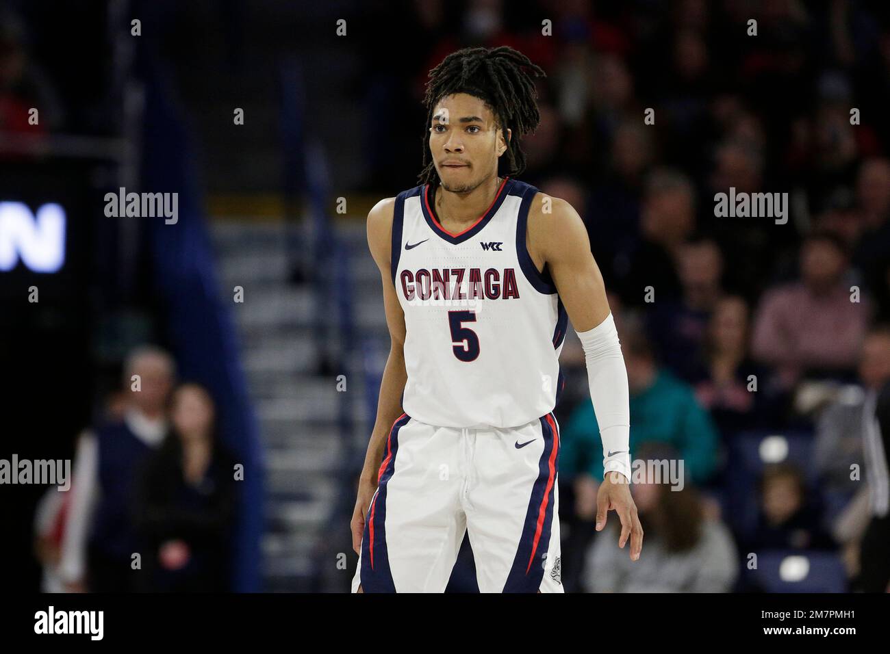 Gonzaga guard Hunter Sallis defends during the second half of an NCAA ...