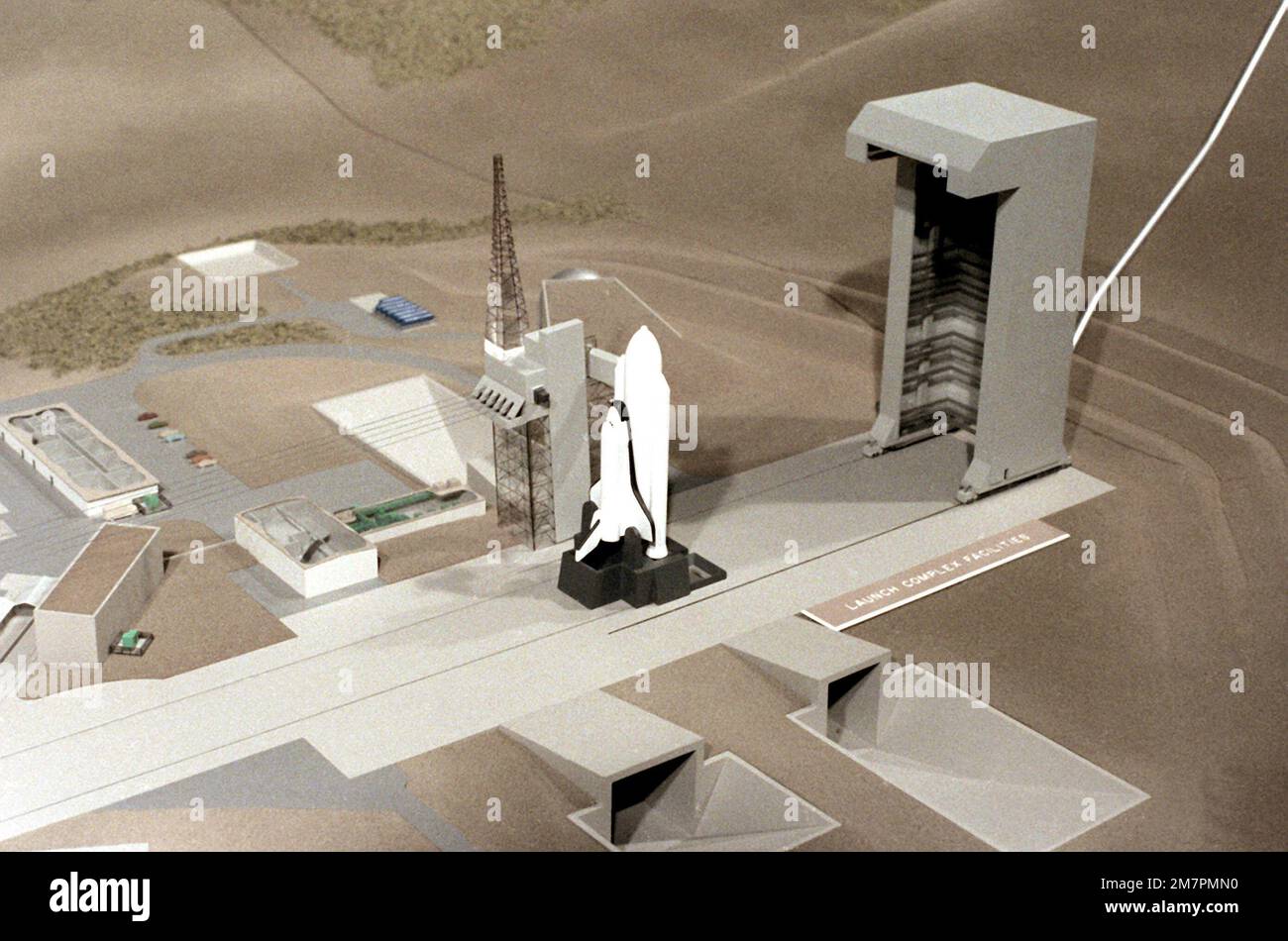 Model of the space launch complex facilities. Base: Vandenberg Air ...