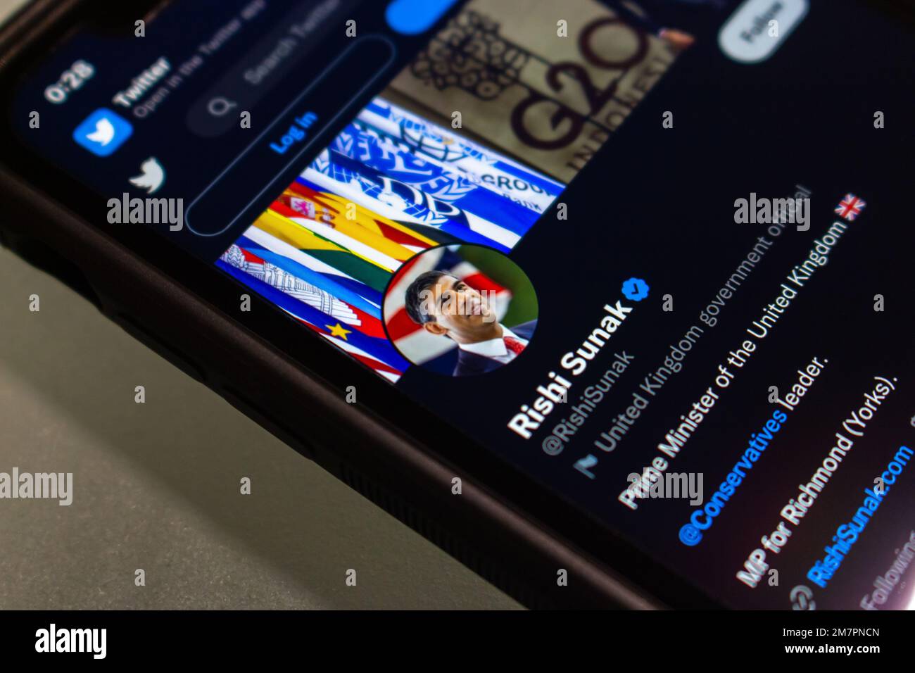 Twitter account of Rishi Sunak, British politician has served as Prime ...