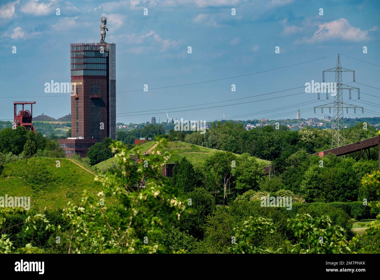 The Nordsternpark, former Nordstern colliery site, winding tower ...