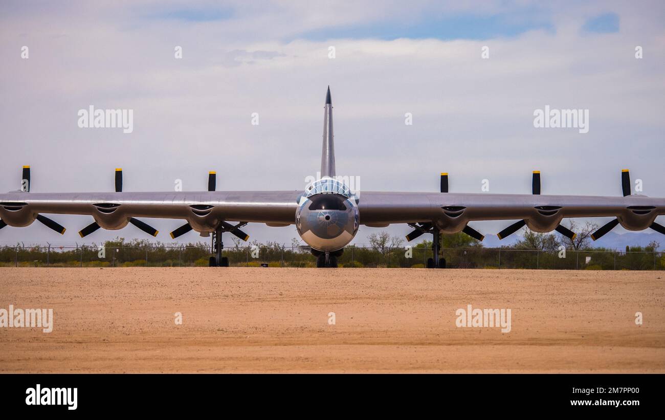 A front shot of an airplane on the ground ready to take off Stock Photo ...