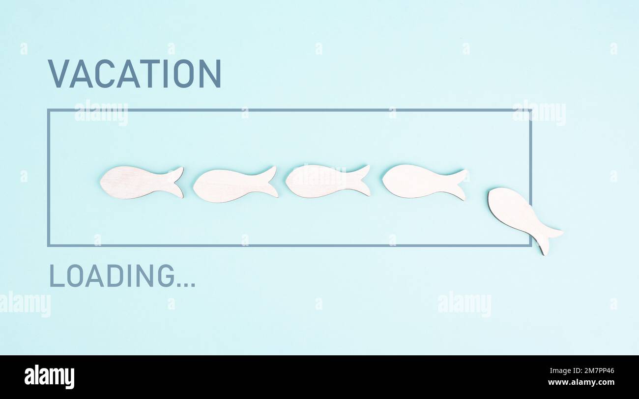 Vacation loading, progress bar with fish, planning a trip for the ...