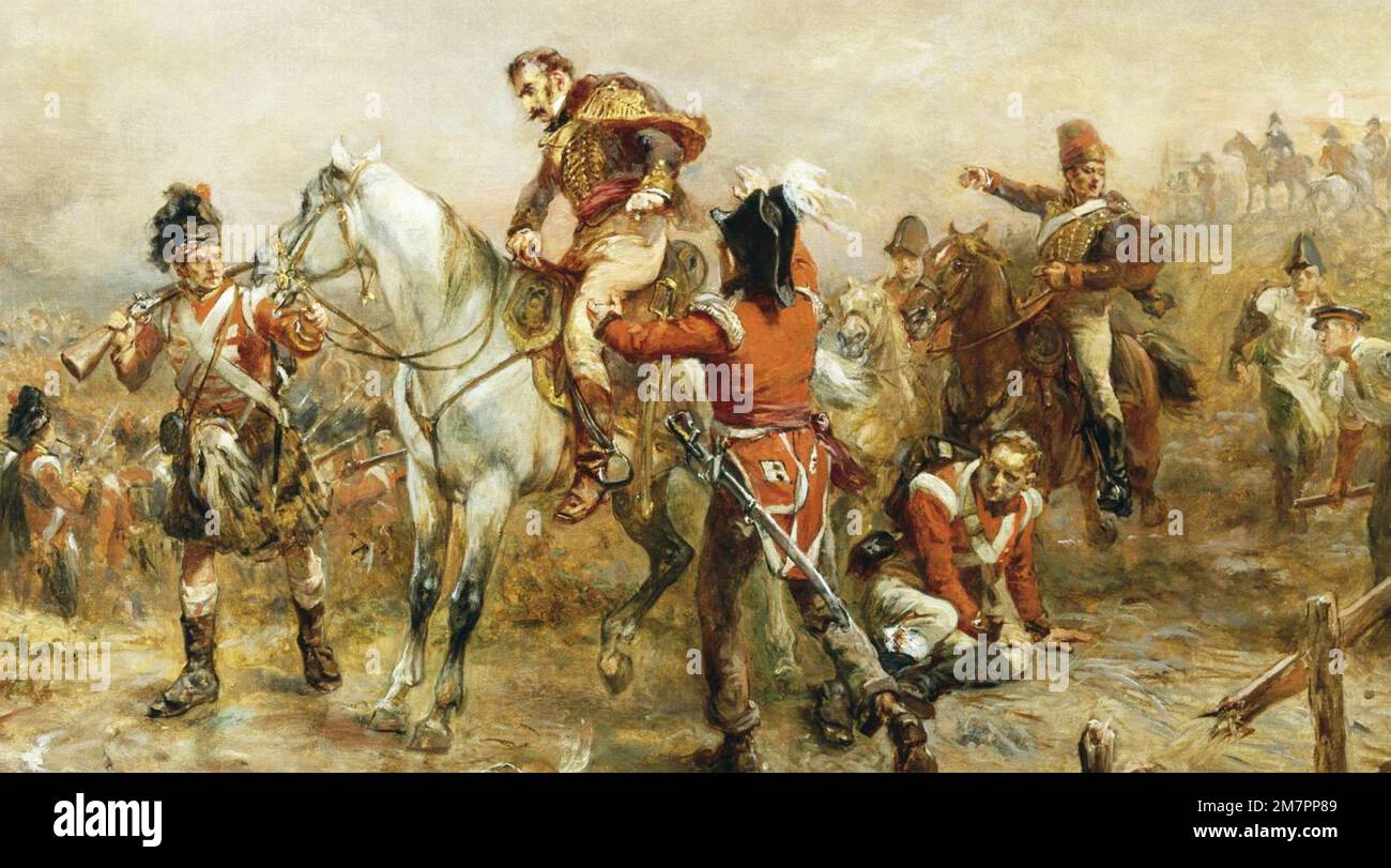 THE FIELD OF WATERLOO painted by Robert Hillingford (1828-1904 Stock ...