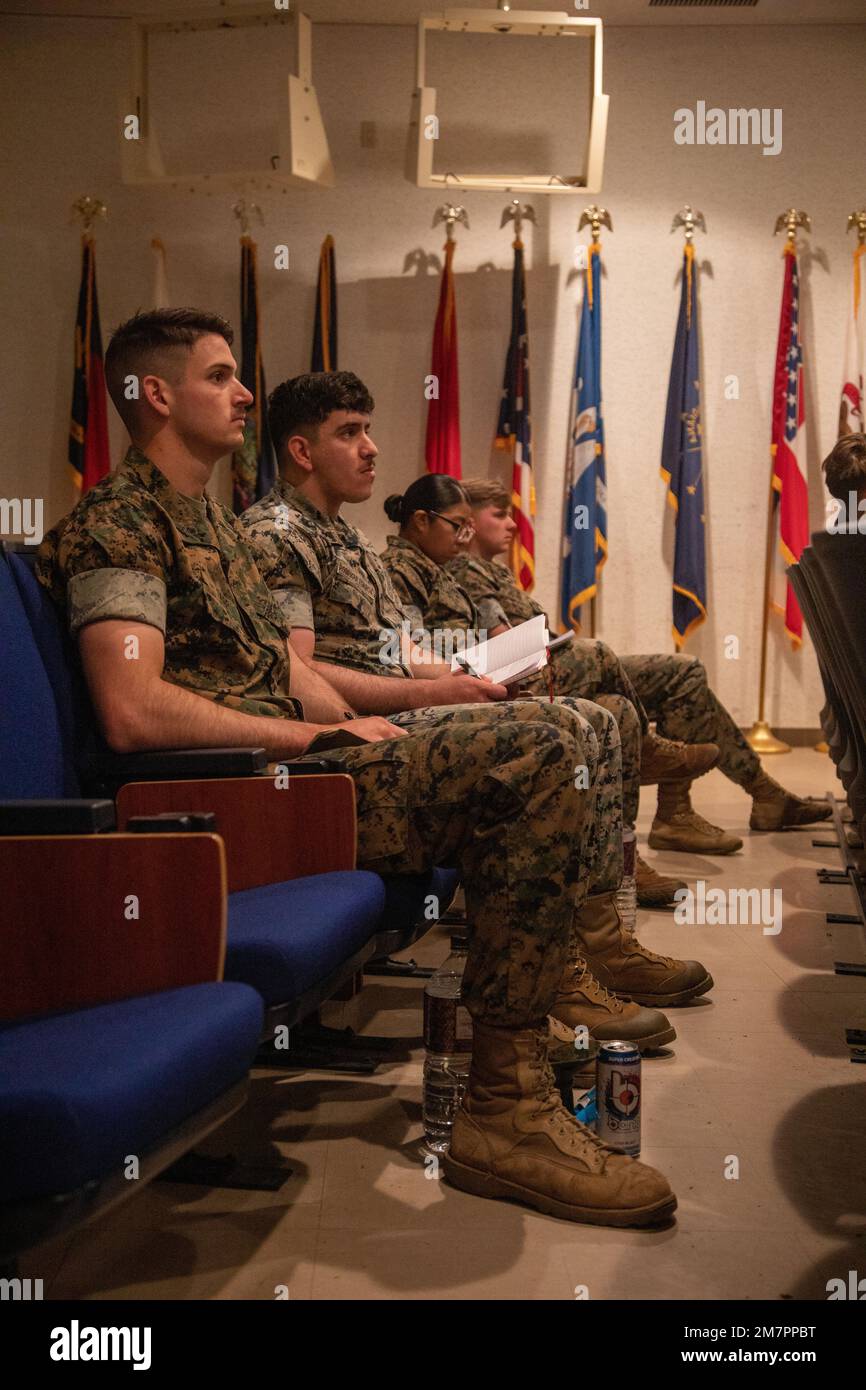 U.S. Marines with Marine Wing Support Squadron (MWSS) 171, attend a ...