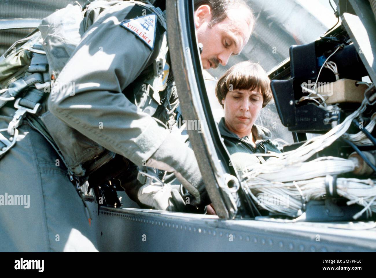 Undersecretary of the Air Force Cecile Lanstrom is briefed by CPT Brian ...