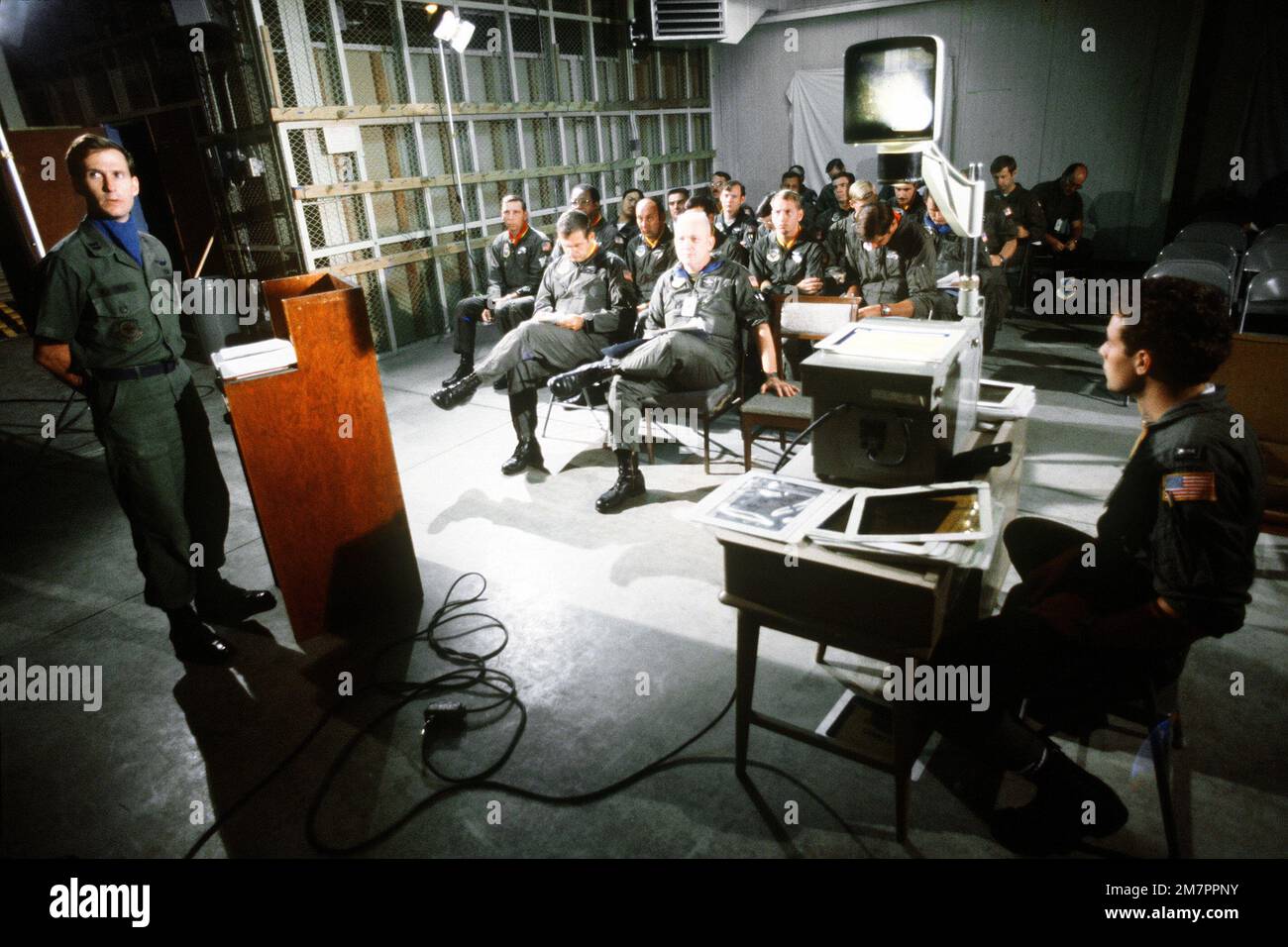 Pilots receive preflight briefings during exercise Purple Duck, a ...