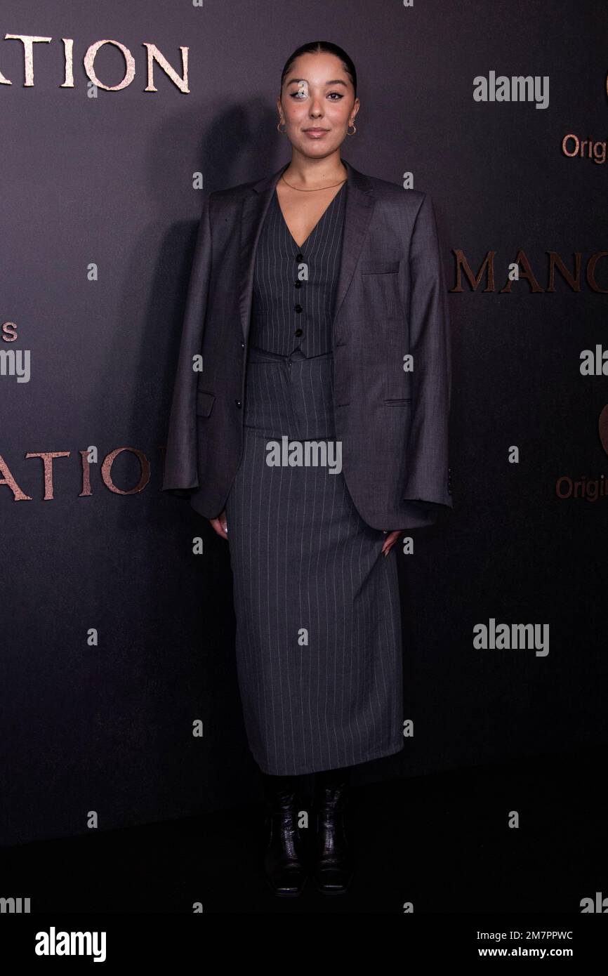 Grace Carter poses for photographers upon arrival for the premiere of ...