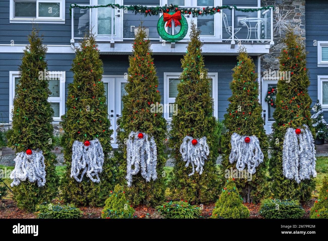tinsel lights, christmas display, santa trees Stock Photo - Alamy