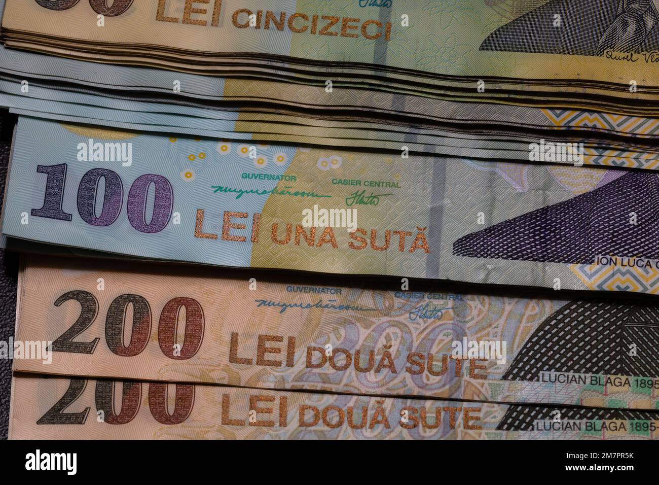 Romanian LEI currency. Europe inflation, LEI money Stock Photo - Alamy