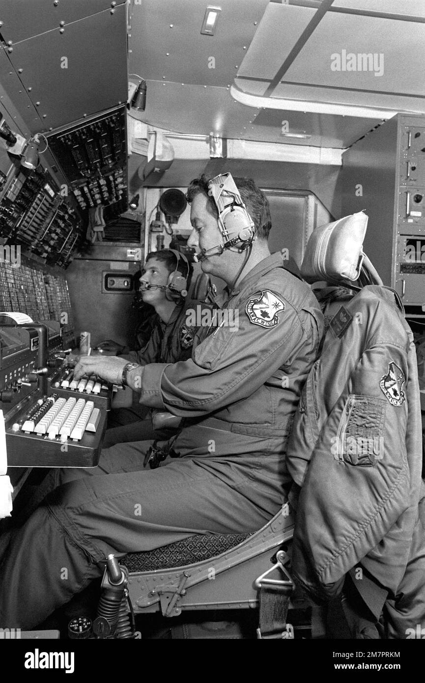 Airmen of the 7th Airborne Command and Control Squadron monitor a ...