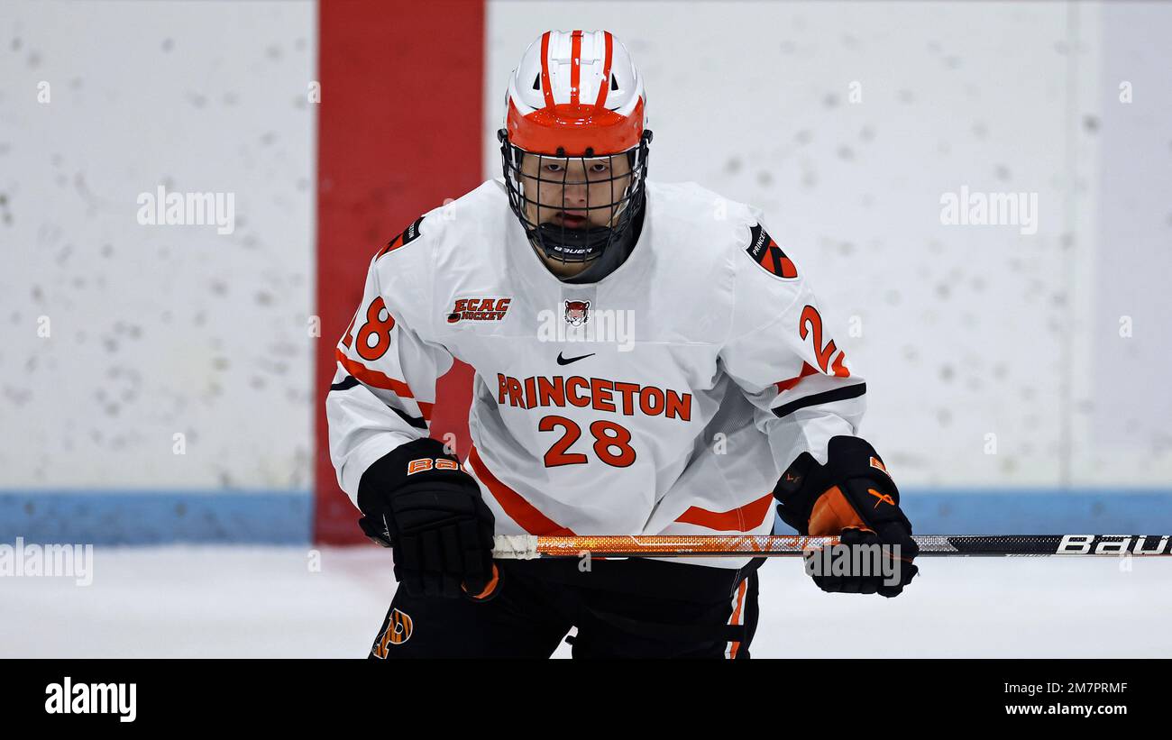 Princeton's Brendan Wang skates against St. Lawrence during an NCAA ...
