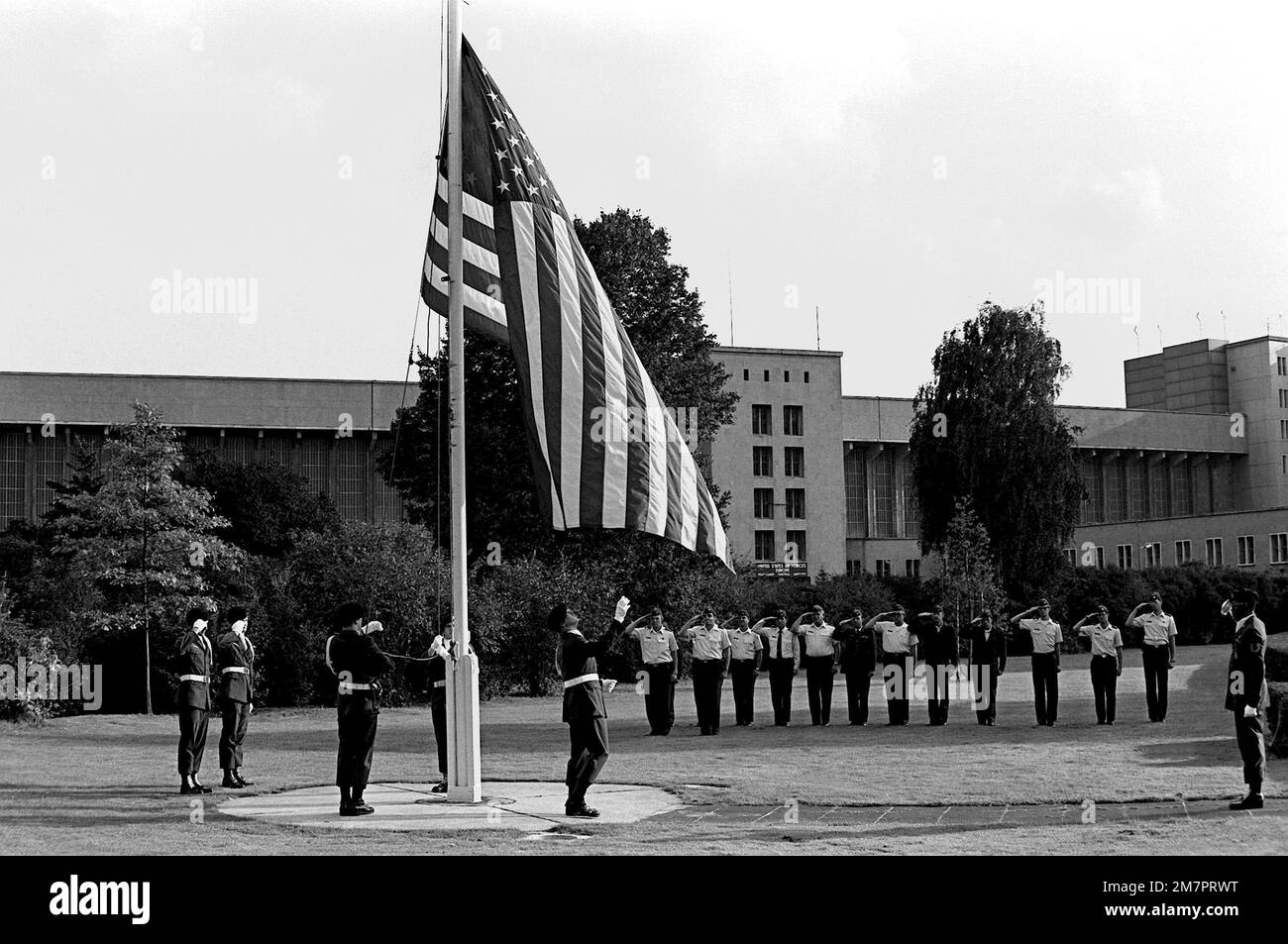 A formal retreat ceremony is held in honor of the 33rd anniversary of ...